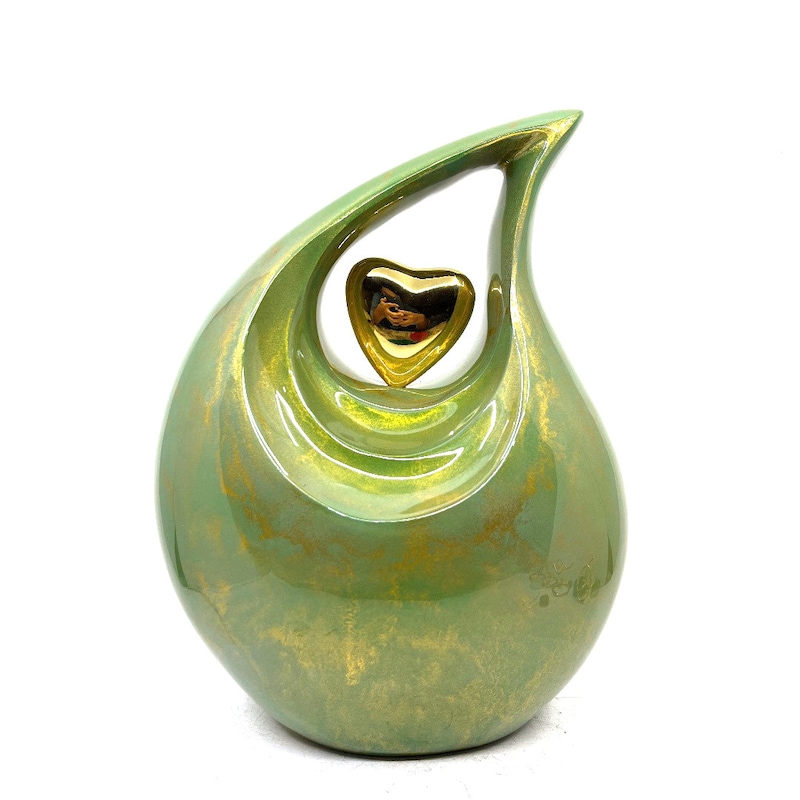 Emerald Green and Gold Urn - Etsy UK