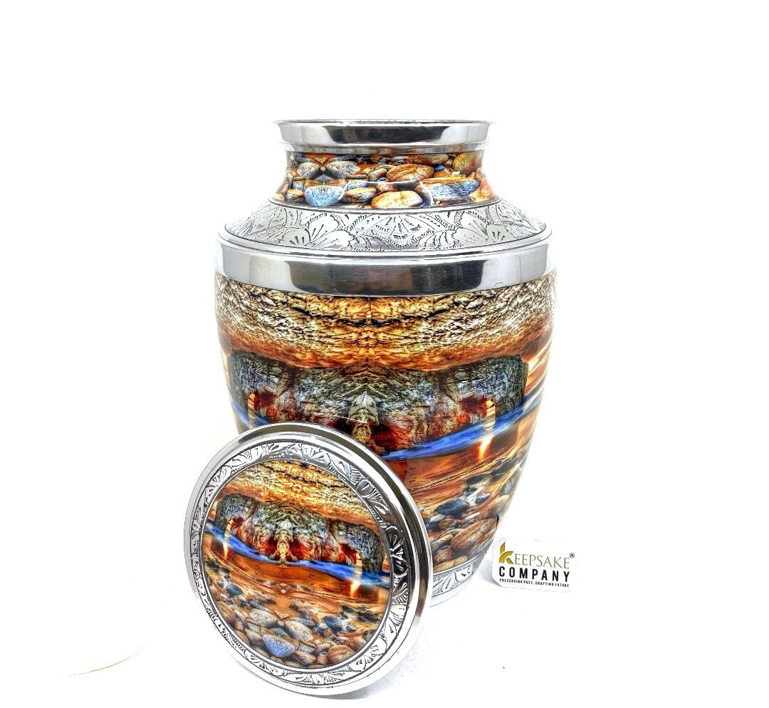 Pebbles Cremation Urn Sea Shore Funeral Urn for Human Ash Urn for Ashes ...