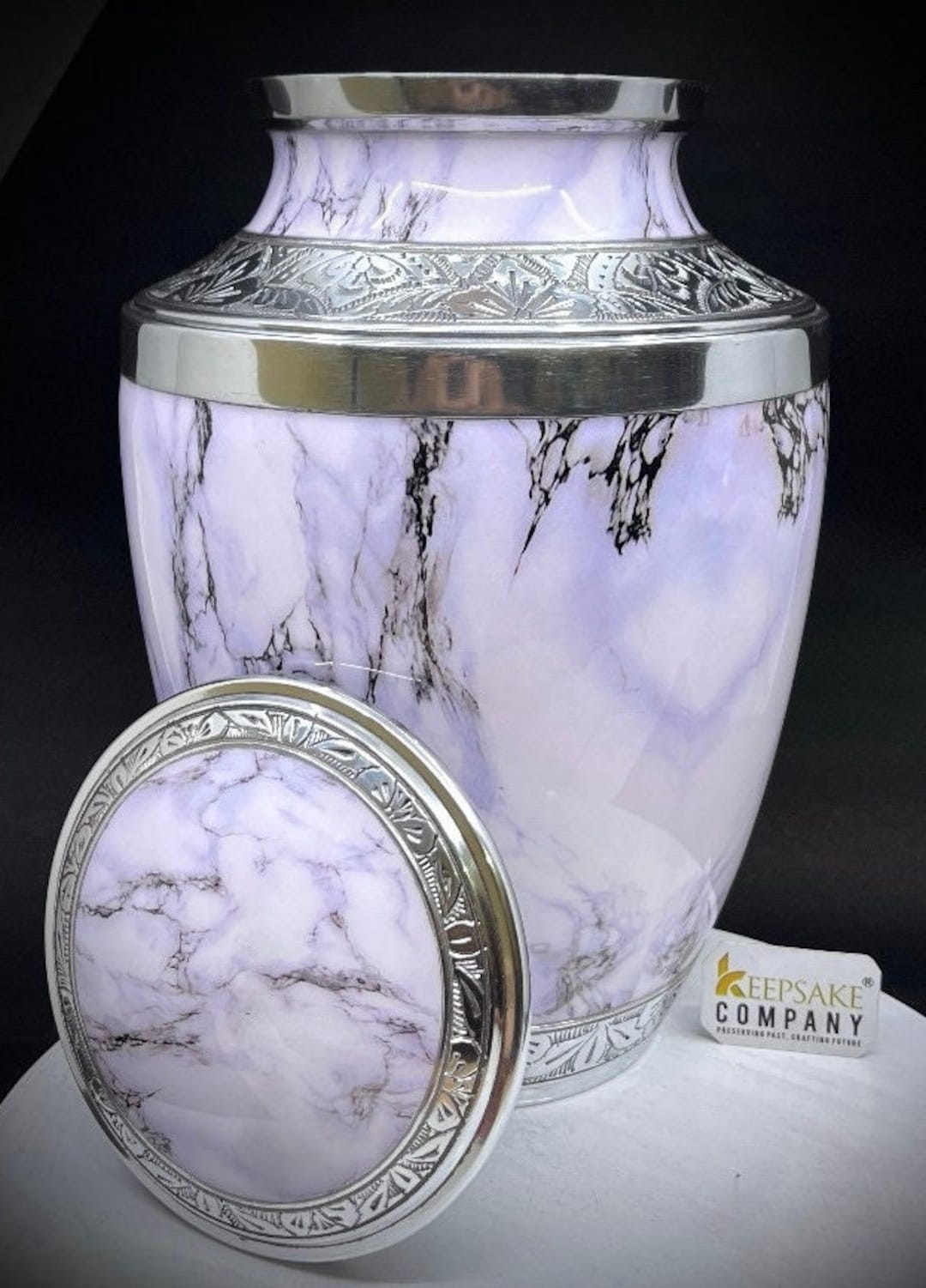 White Marble Cremation Urn - Funeral Urn for Human Ash - Urn for Ashes ...
