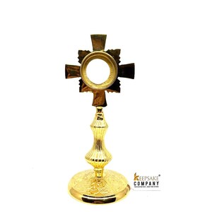 Brass Reliquary in 24 Carat Gold Plating - Small Reliquary - Monstrance ...