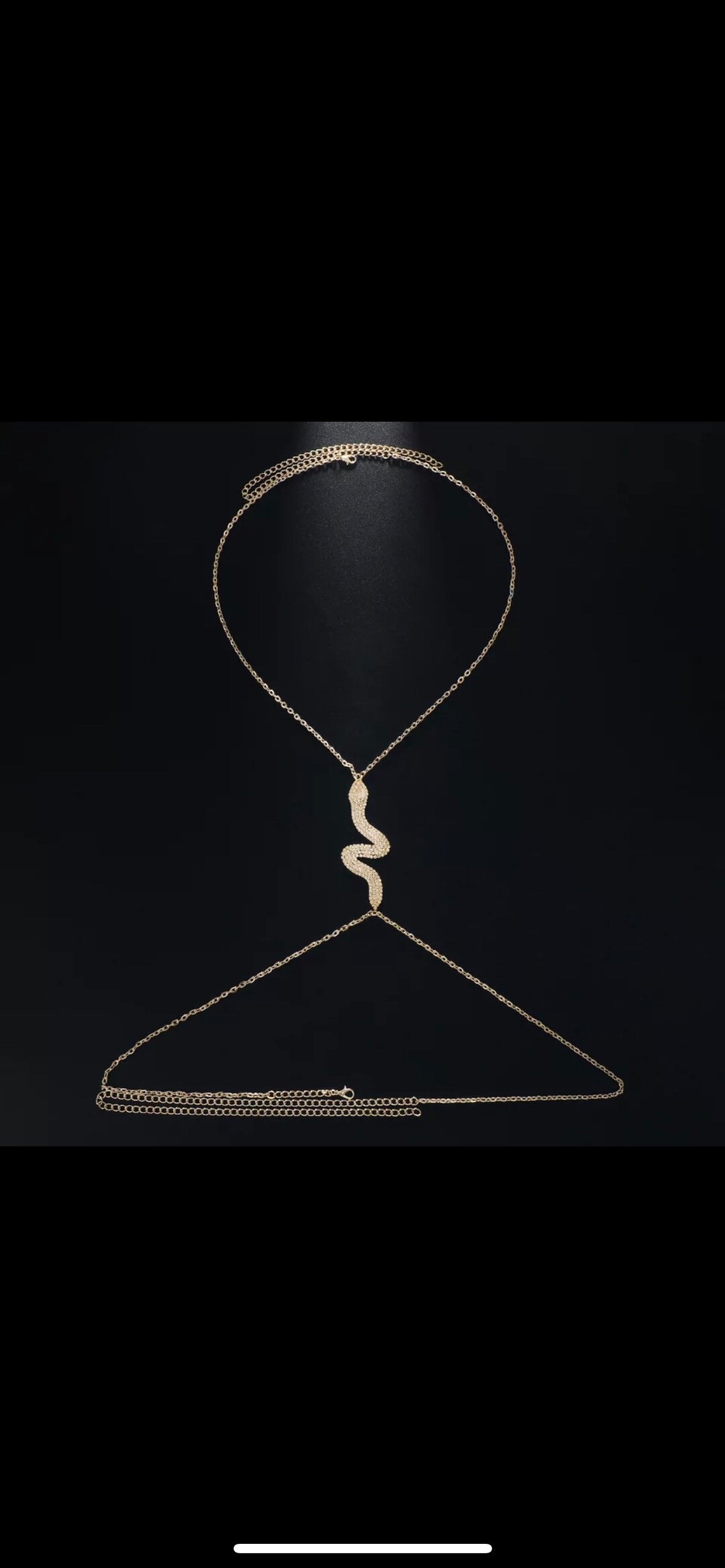 Novelly Rhinestone Long Snake Body Chest Chain - Etsy