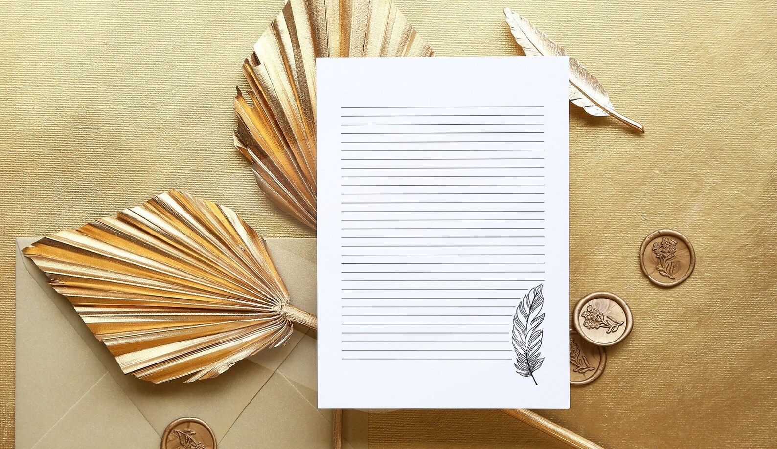 Simple letter writing paper set. Printable 2 designs : Lined | Etsy