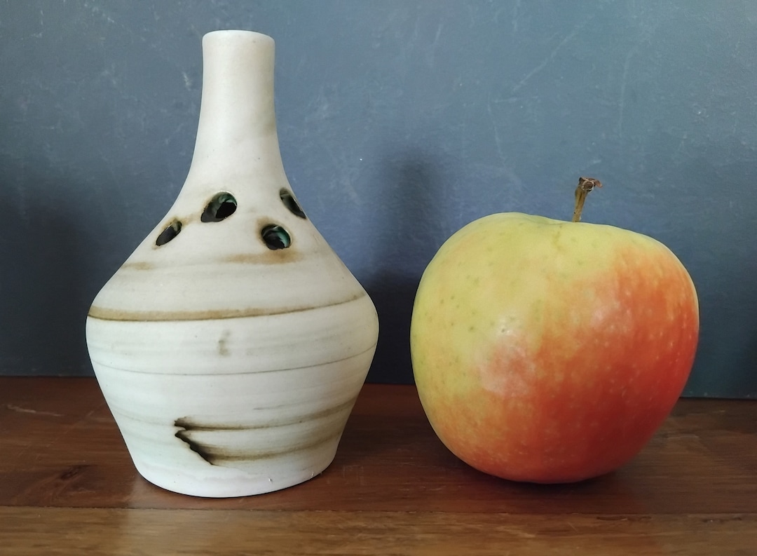 Carn Pottery Bud Vase With Cream and Umber Colourway, by Acclaimed ...