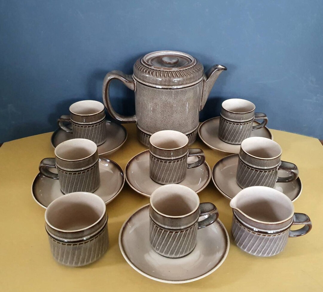 Vintage Denby Sonnet Tea Set, Earth Tone Stoneware, 1970s Service for 6 ...