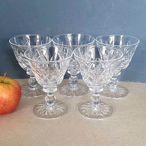 A Set of 5 Vintage Stuart Crystal Port or Sherry Glasses in Ludlow ...