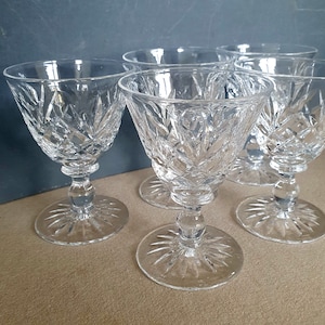 A Set of 5 Vintage Stuart Crystal Port or Sherry Glasses in Ludlow ...