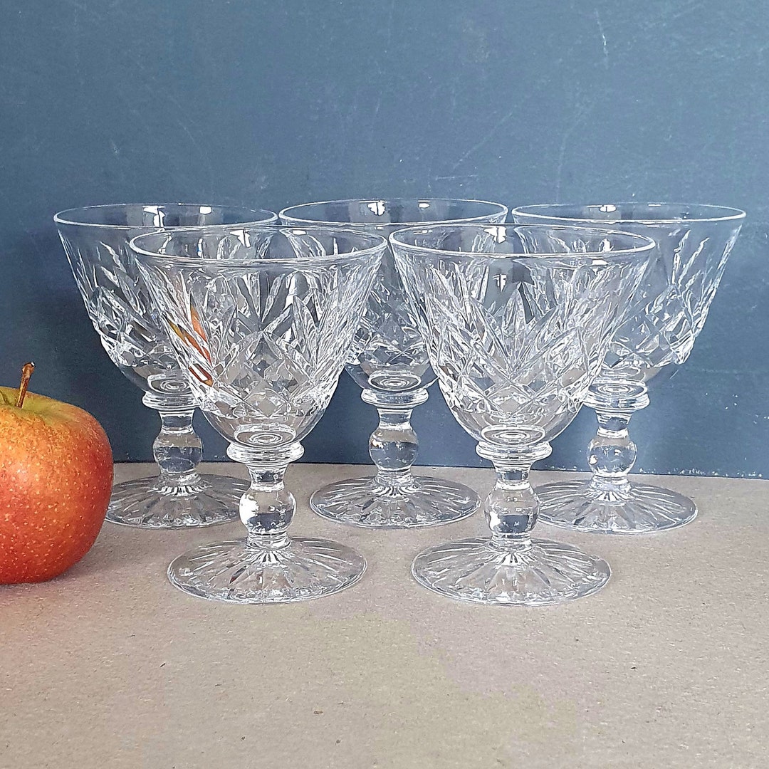 A Set of 5 Vintage Stuart Crystal Port or Sherry Glasses in Ludlow ...