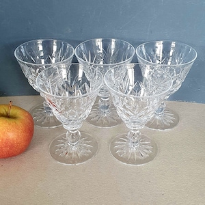 A Set of 5 Vintage Stuart Crystal Port or Sherry Glasses in Ludlow ...