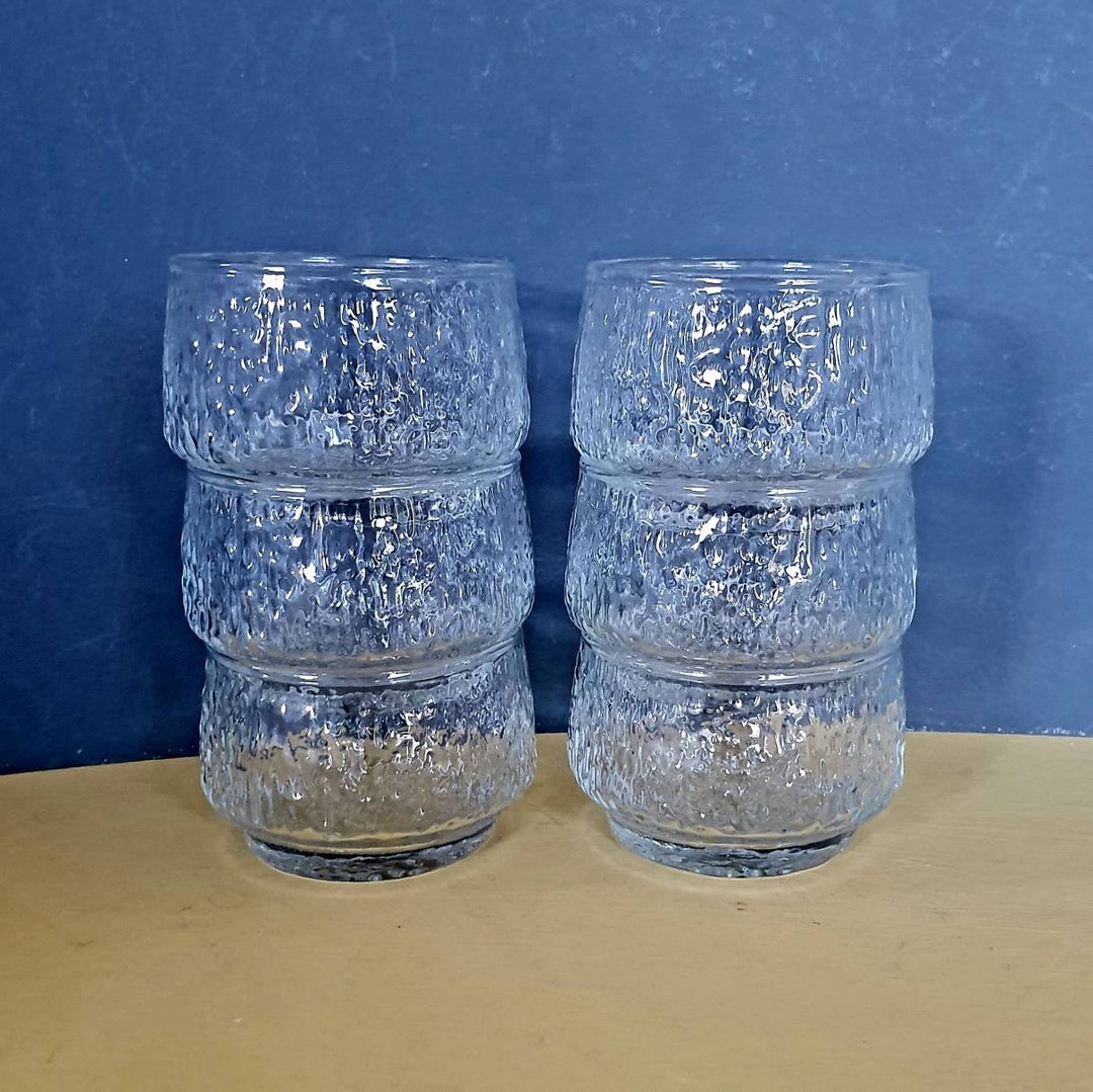 6 Vintage Bark Textured Stackable Glass Bowls, Ravenhead Siesta Pattern ...