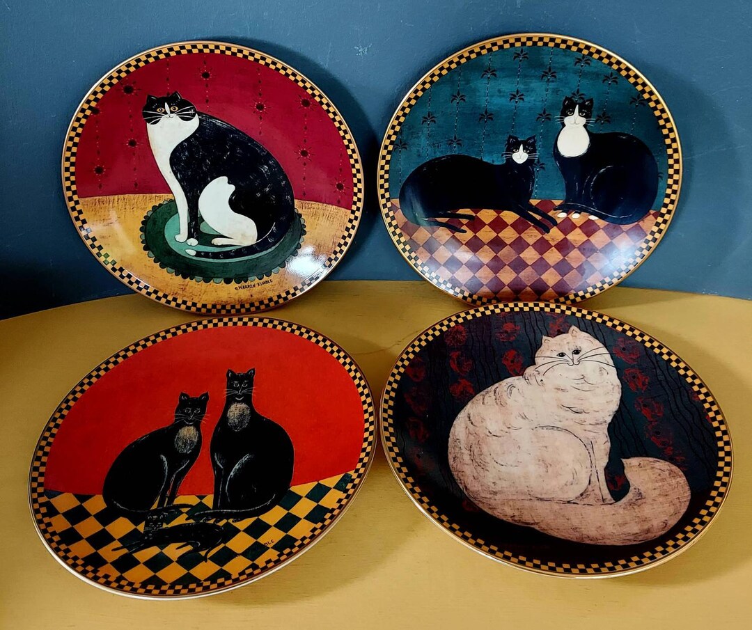 Vintage Warren Kimble Cat Collection Plate, Charming, Decorative Design ...