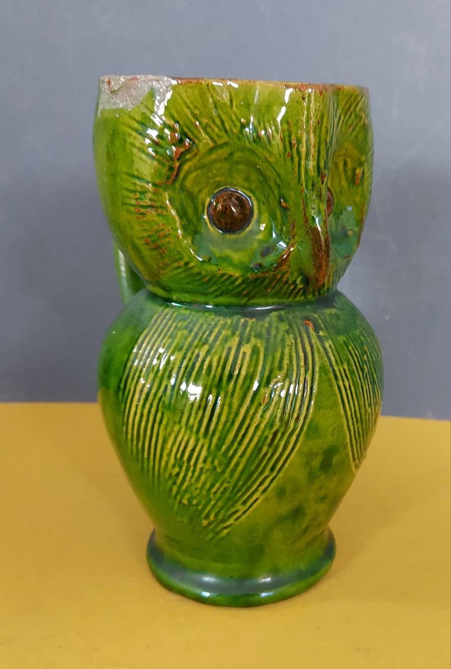 A Wonderful Rare Antique Farnham Pottery Owl Jug With Green - Etsy UK