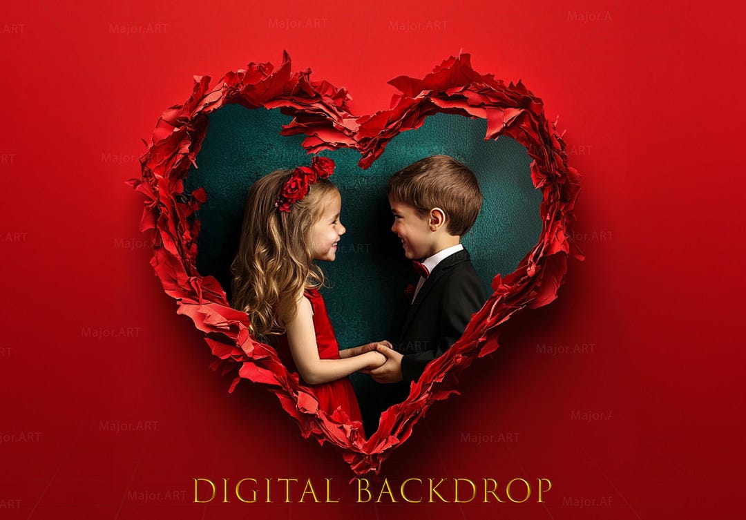 Ripped Paper Heart Valentines Digital Overlay, Photo Overlay ...