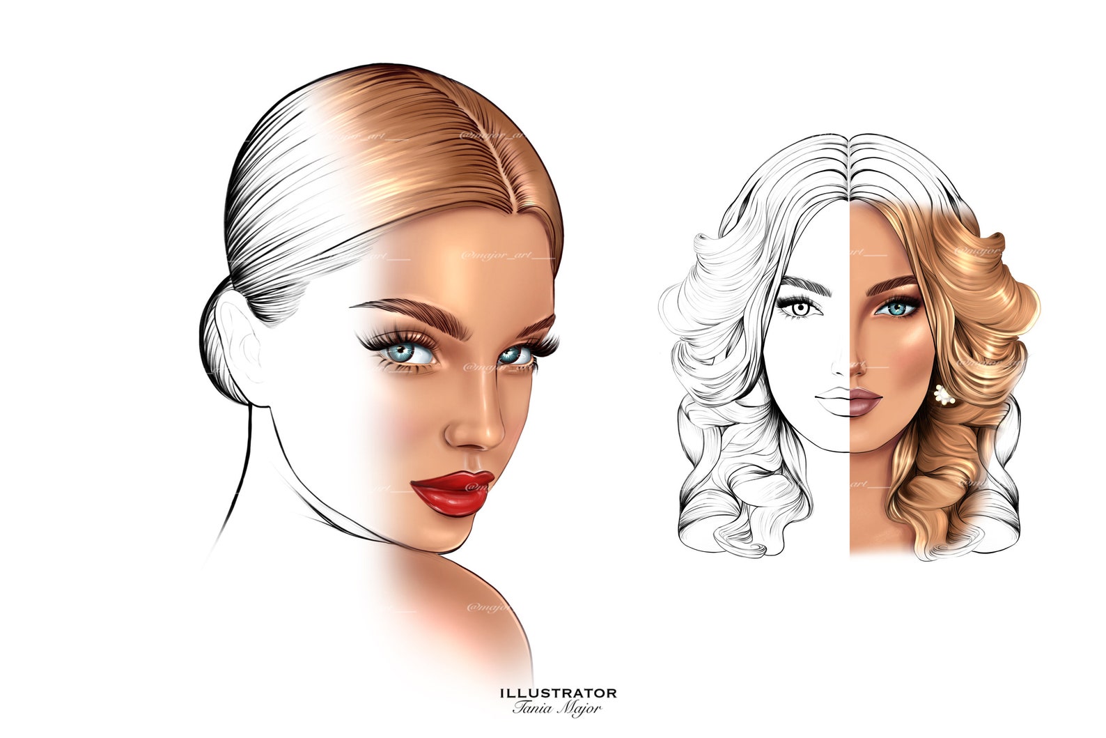 Coloring Pages, Face Clipart, Female Face PNG, Portrait Line Art, 9 PNG ...