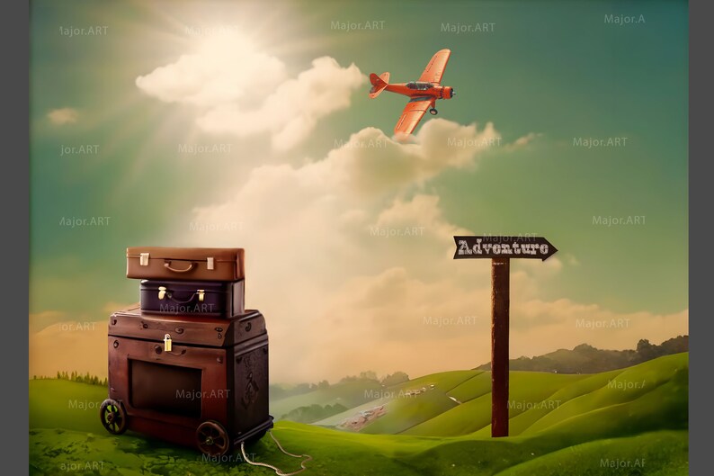 Adventure Digital Backdrop, Photoshop Backdrop, Travel Digital ...
