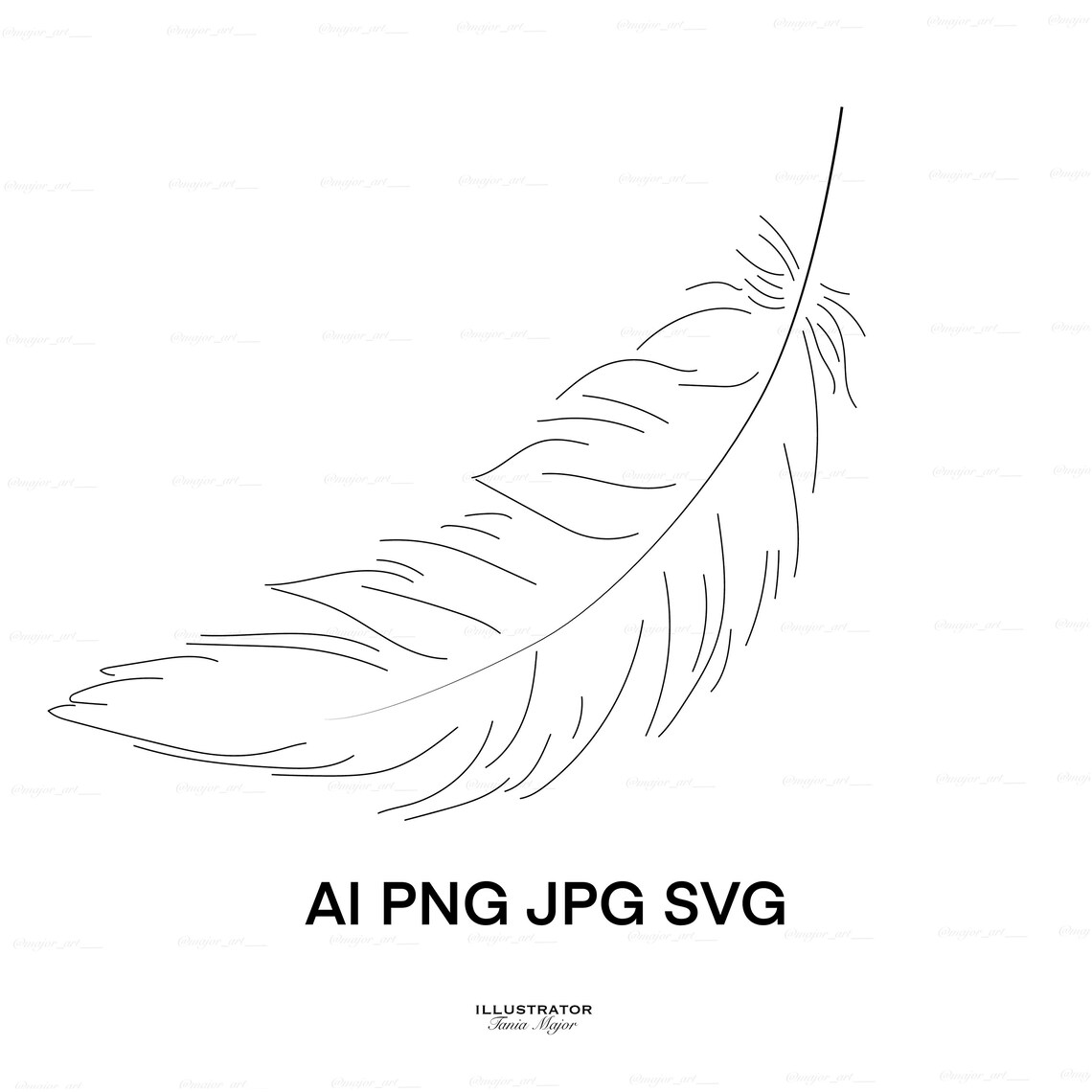 Feather AI/SVG, Feather Vector, Flat Vector Illustration, Feather PNG ...