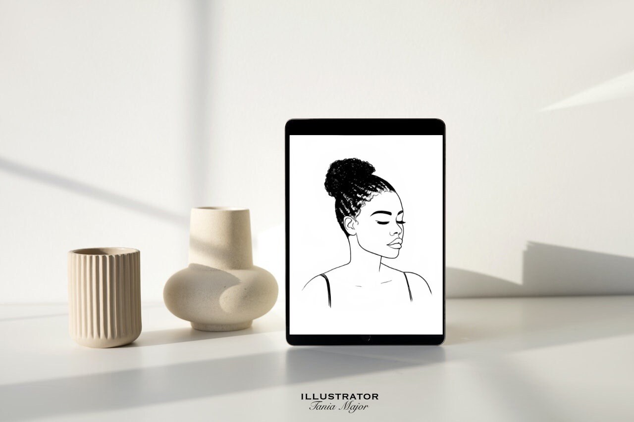 Procreate Face Stamps,black Girls Stamp Procreate, 10 Stamp Brushes ...