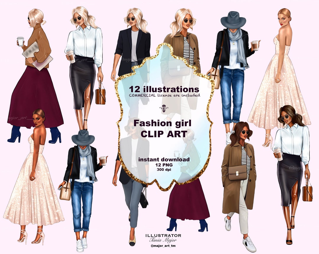Fashion Clipart,fashion Outfits,fashion Girl Clipart,planner Cover ...