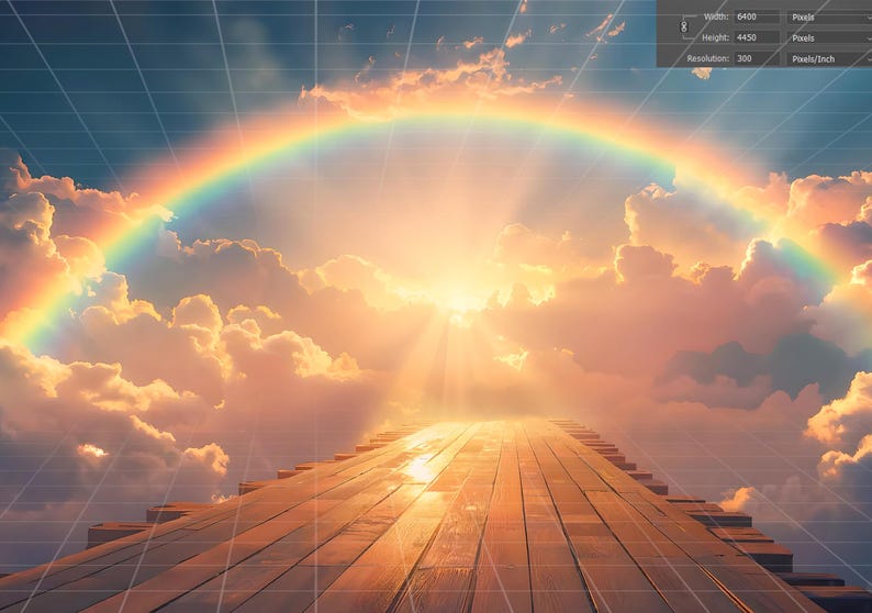 Rainbow Bridge Digital Backdrop, Pet Memorial Digital Background ...