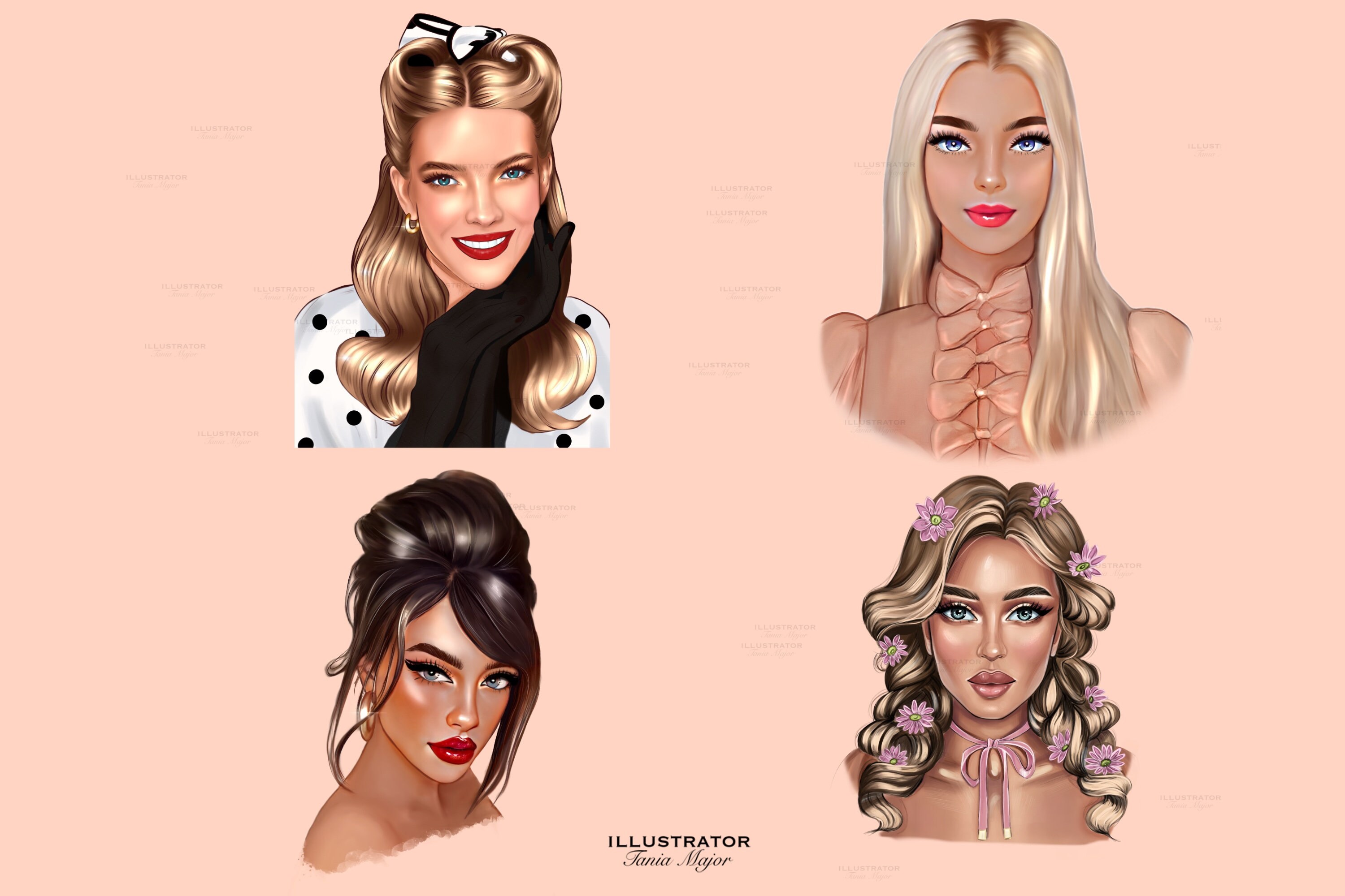 Faces Fashion Girl Bundle Clipart Planner Clipart Planner Cover ...