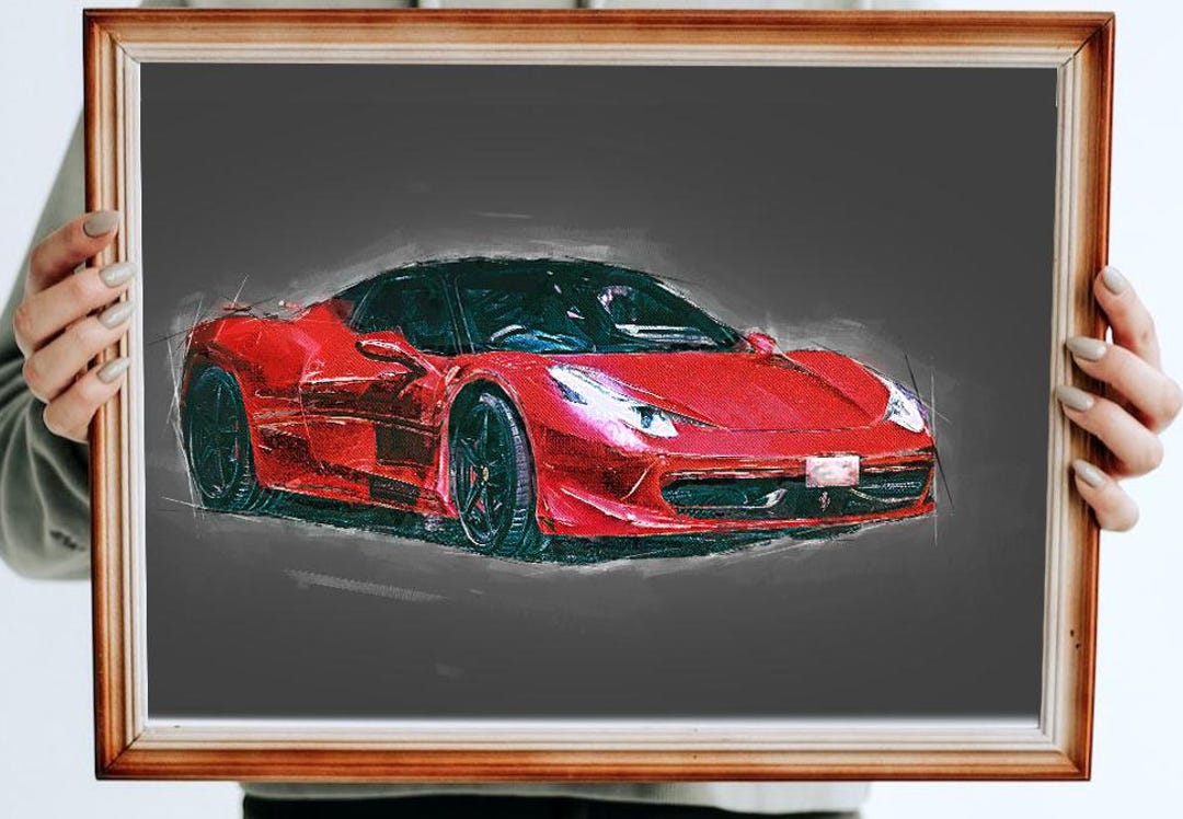 Custom Car Portrait, Car Digital Painted From Photo, Gift for Him, Gift ...