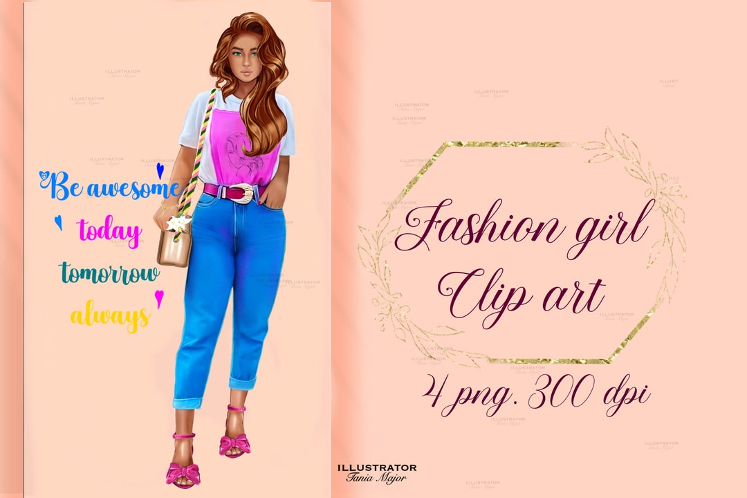 Summer Girl Clipart, Summer Clipart, Fashion Clipart, Fashion ...