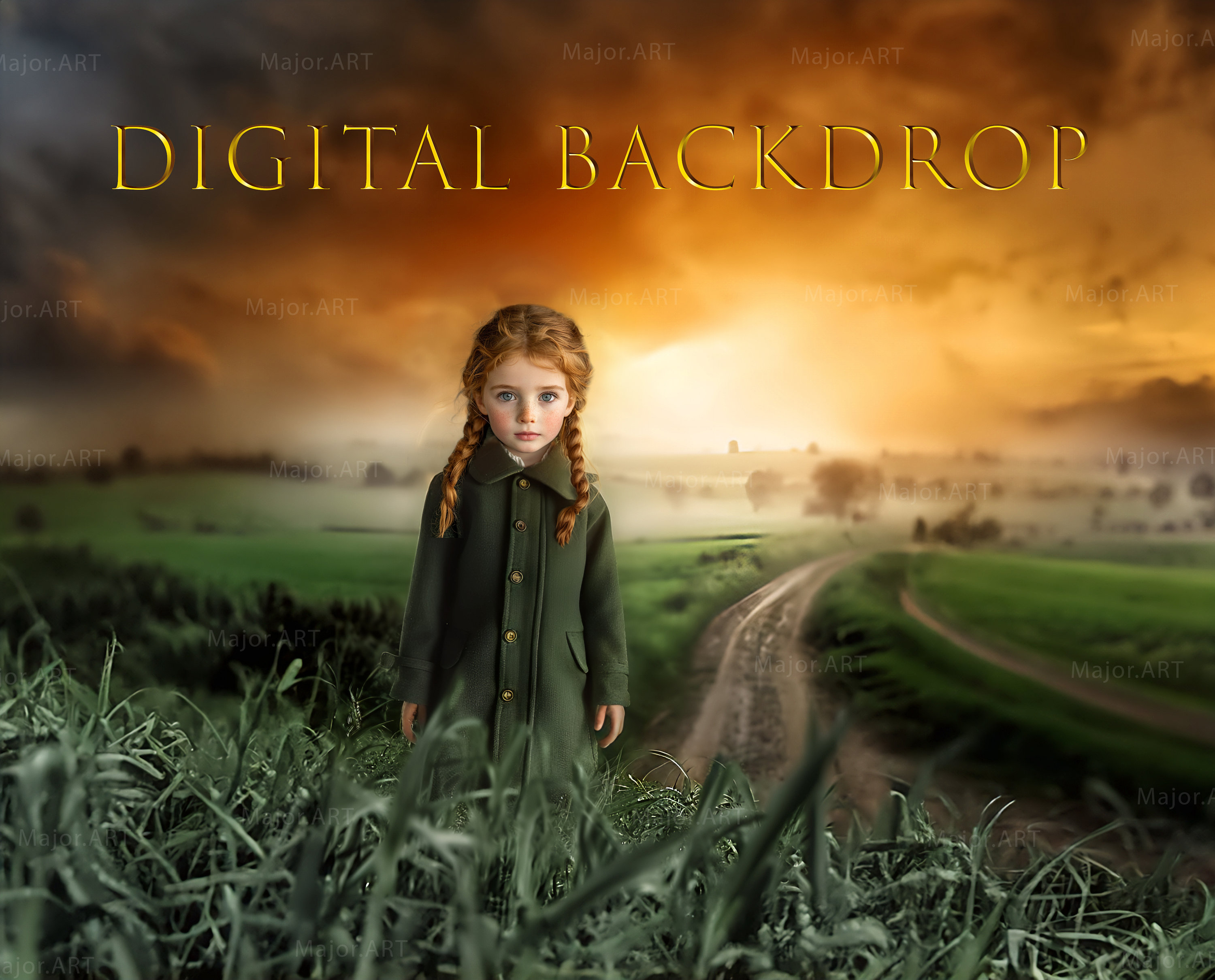 Digital Backdrop, Sunset Digital Backdrop, Photo Background, Photoshop ...