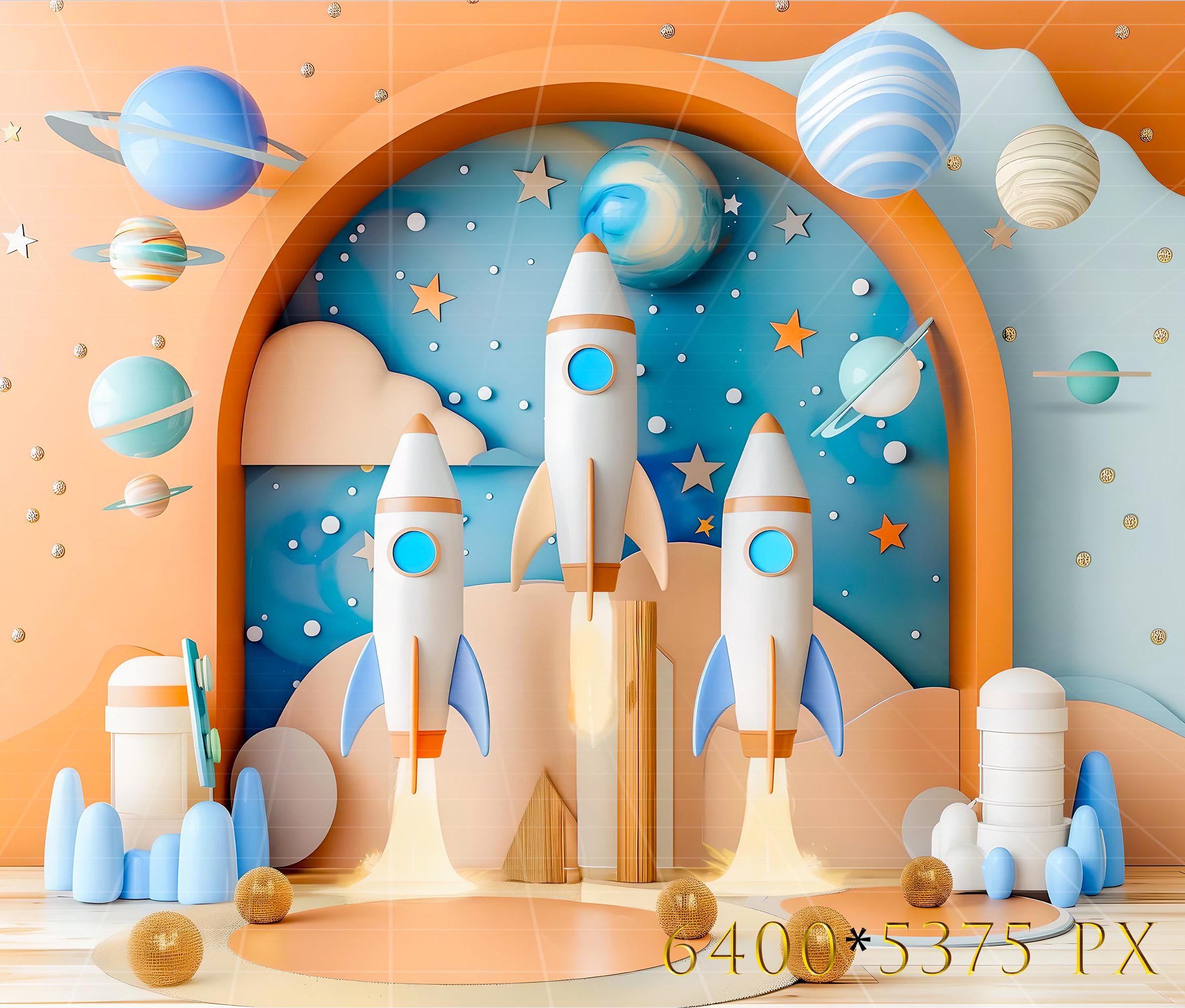 Abstract Space Digital Backdrop, Birthday Studio Background, Party ...