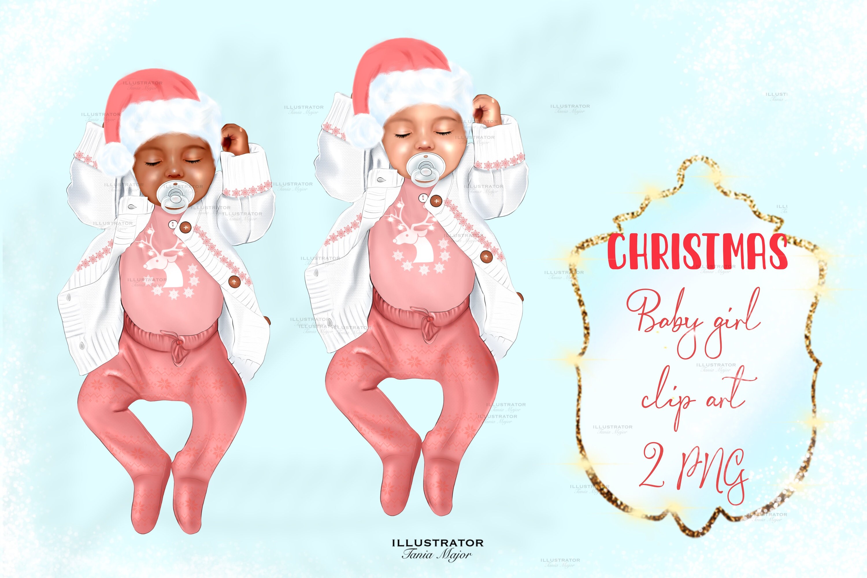 Christmas Baby Girl Clipart, Christmas Newborn Baby Girl, Sublimation ...