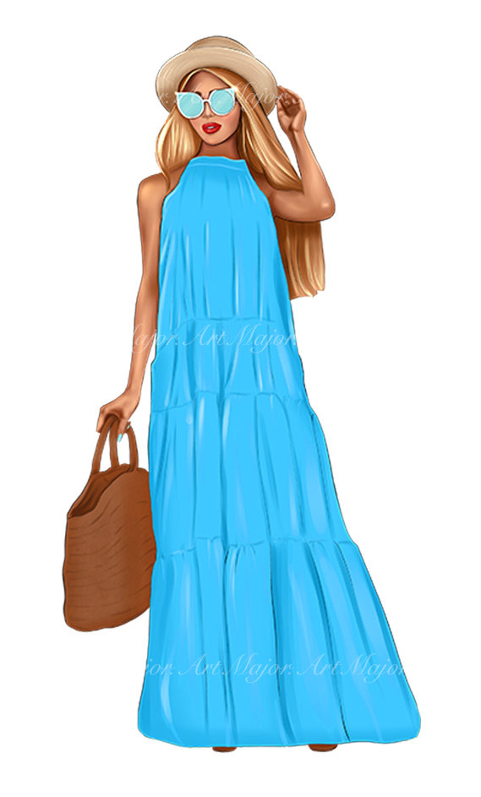 Summer girl clipart Summer clipart Fashion clipart Fashion | Etsy