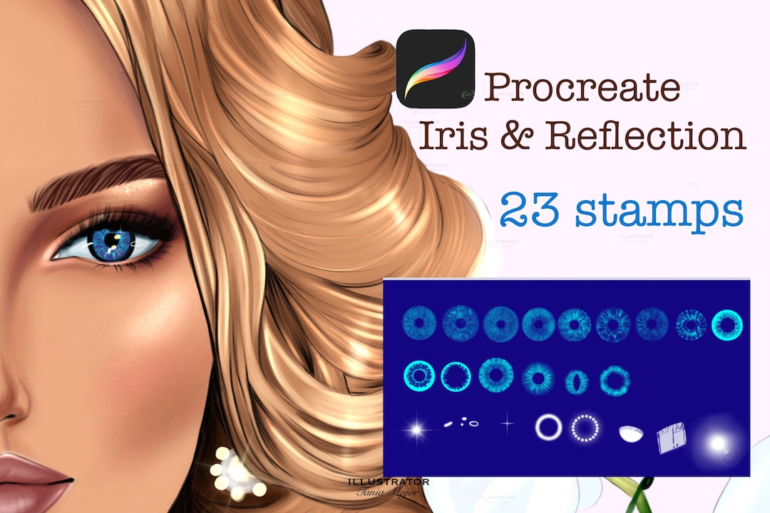 Procreate Iris Stamps, Realistic Iris Stamp, Procreate Brushes, Stamp Brushes, Stamp for ...