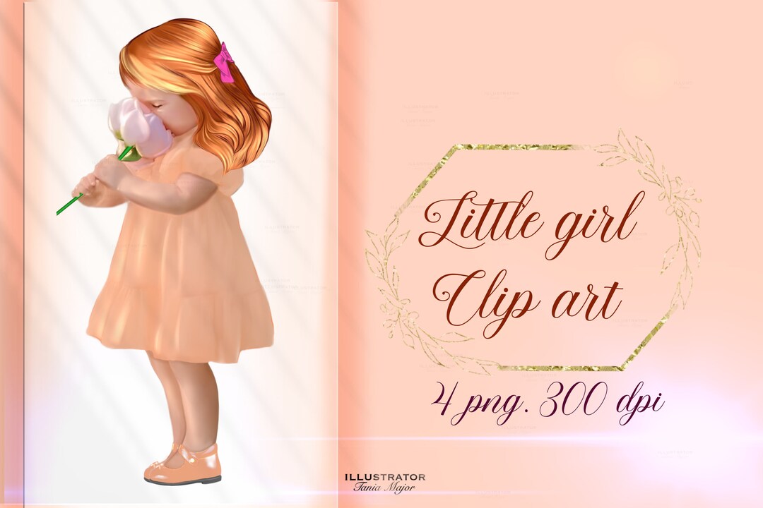 Baby Girl Clipart, Sublimation Designs Downloads, Little Girl Clipart ...