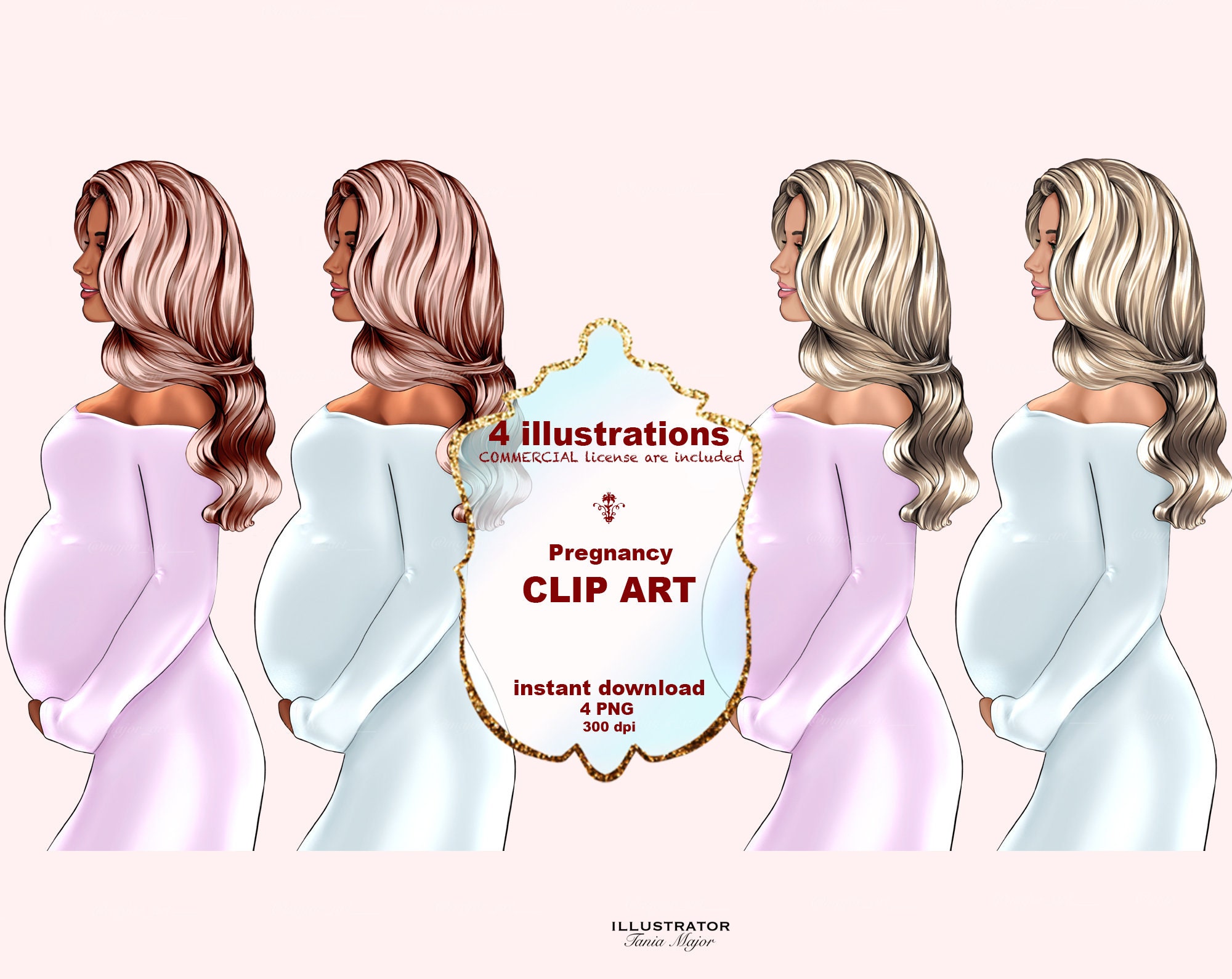 Pregnancy Clipart Maternity Clipart Mom to Be Clipart - Etsy