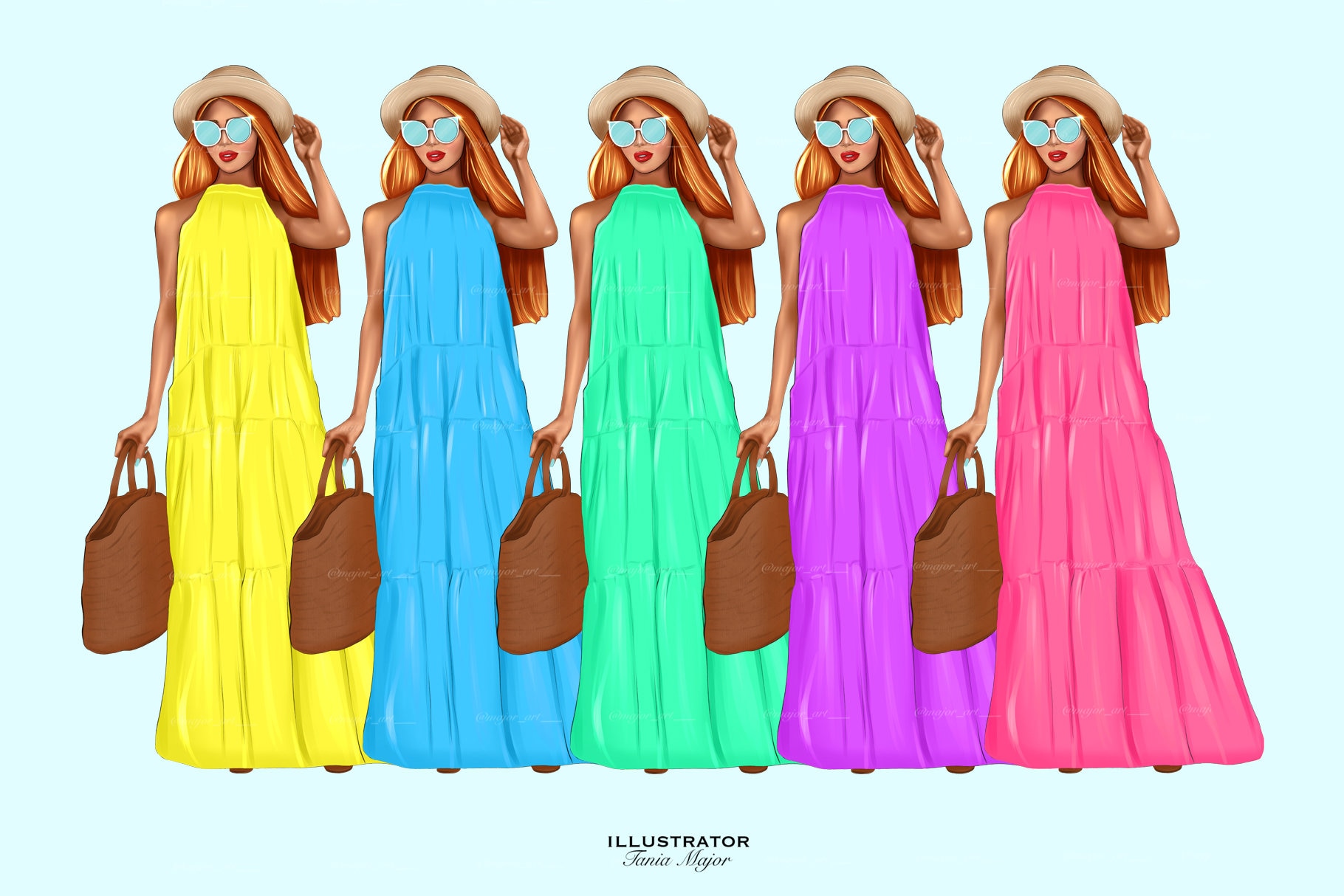 Summer Girl Clipart Summer Clipart Fashion Clipart Fashion | Etsy