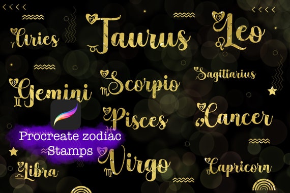 Zodiac Signs Zodiac Names Zodiac Stampszodiac Sign | Etsy