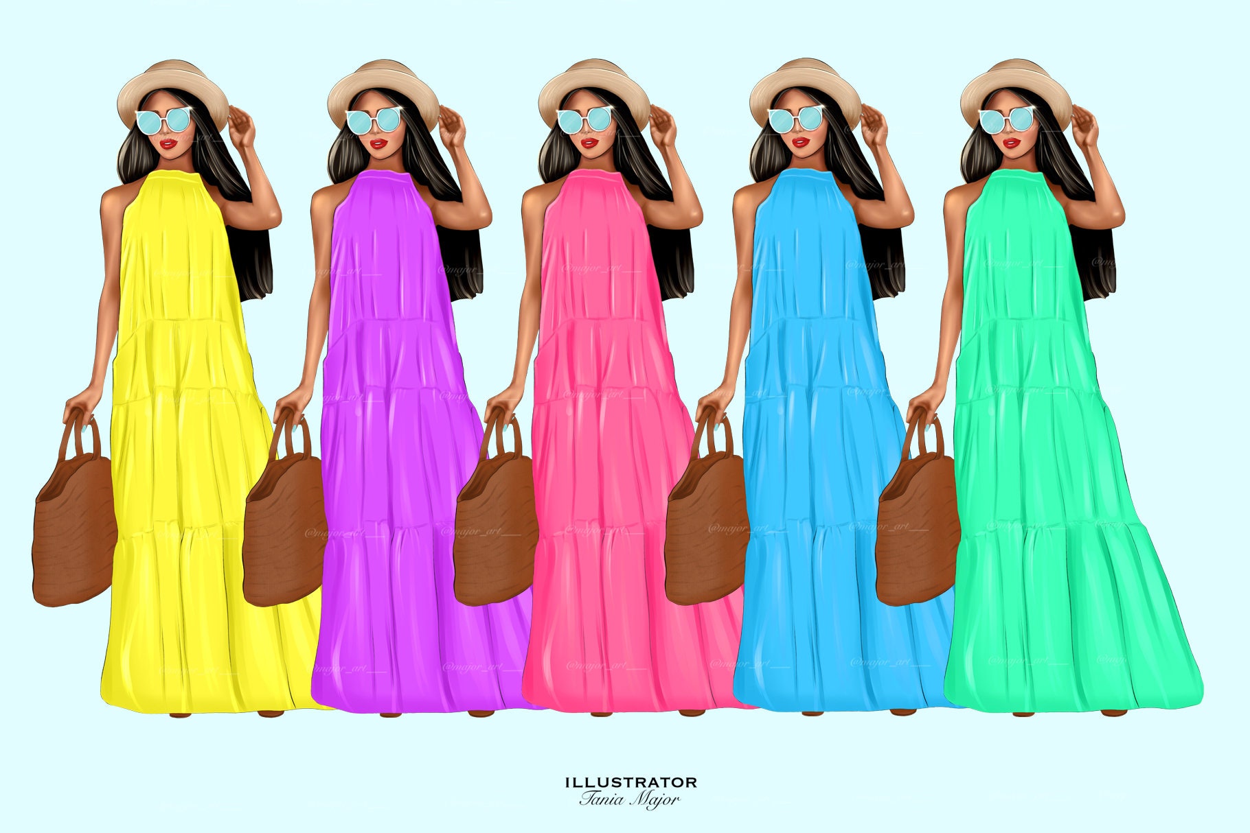 Summer Girl Clipart Summer Clipart Fashion Clipart Fashion | Etsy