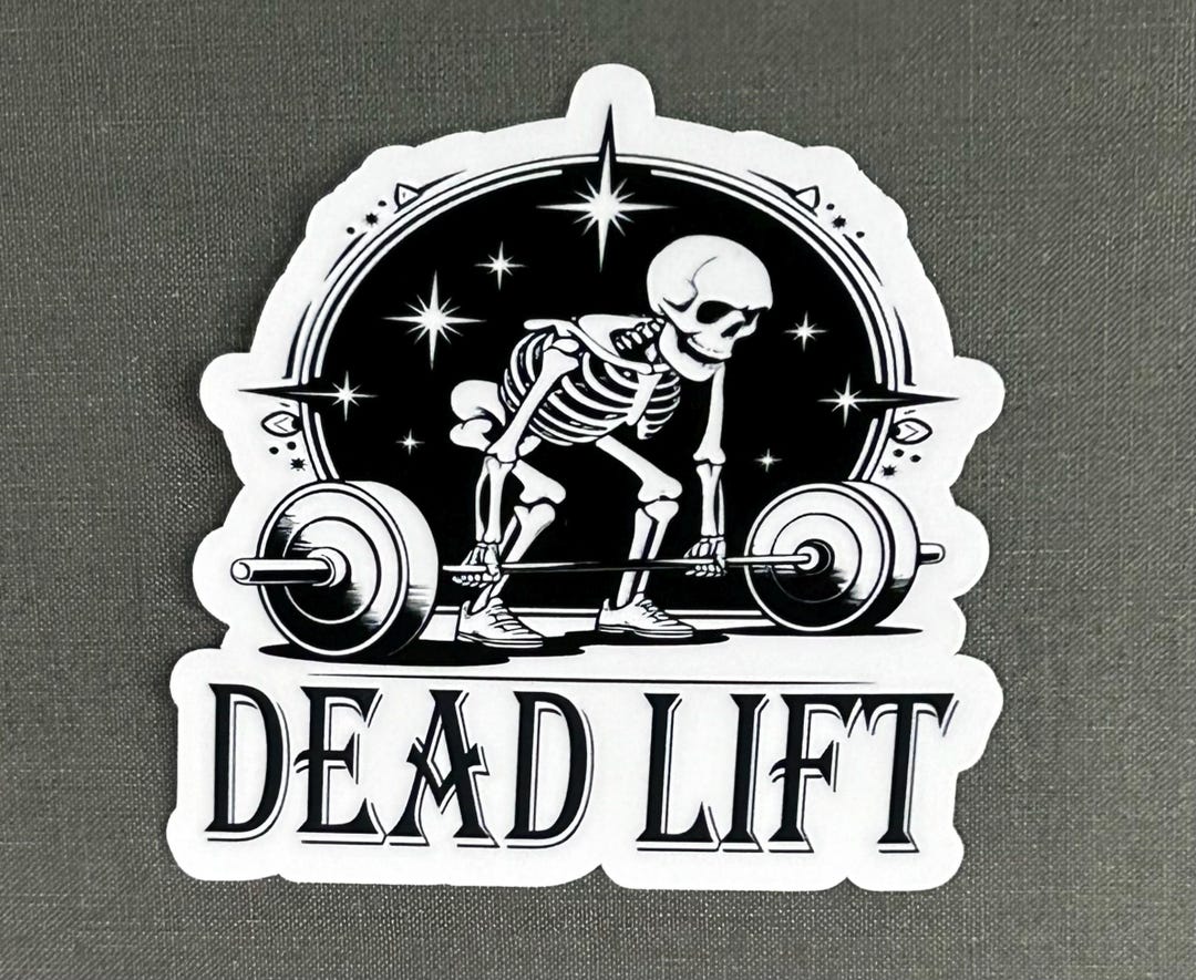 Deadlift Skeleton Sticker, Waterproof Sticker, Gym Motivational Sticker ...