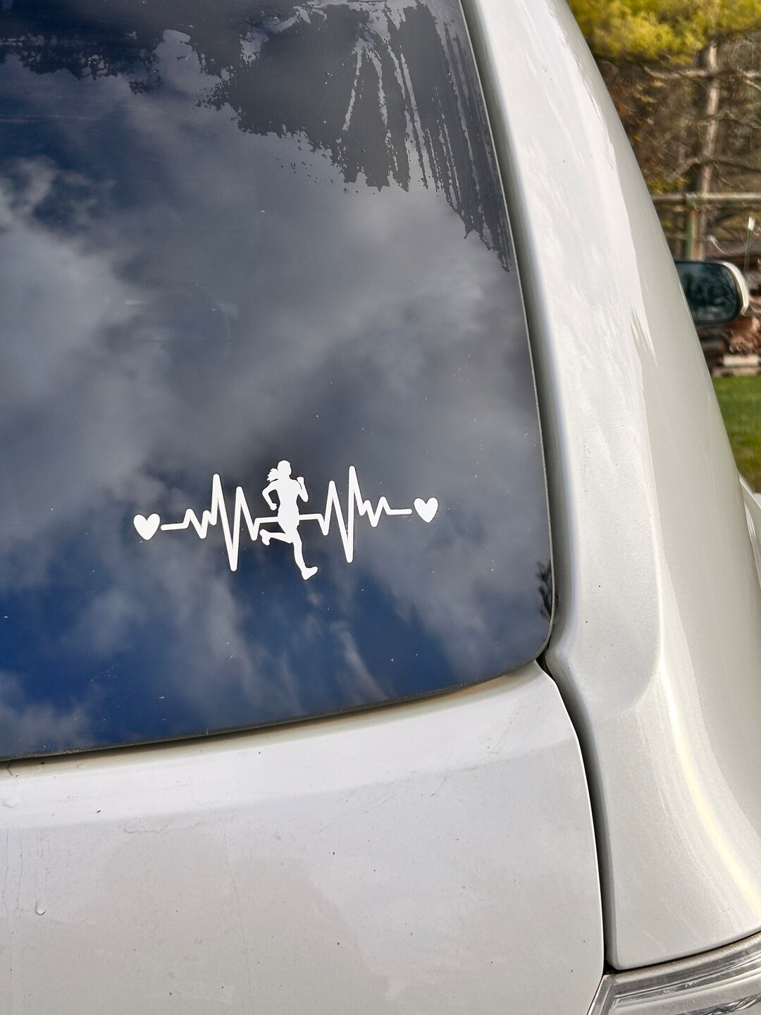 Runner Decal, Runner Pulse Heart Beat Decal, Running Decal for ...