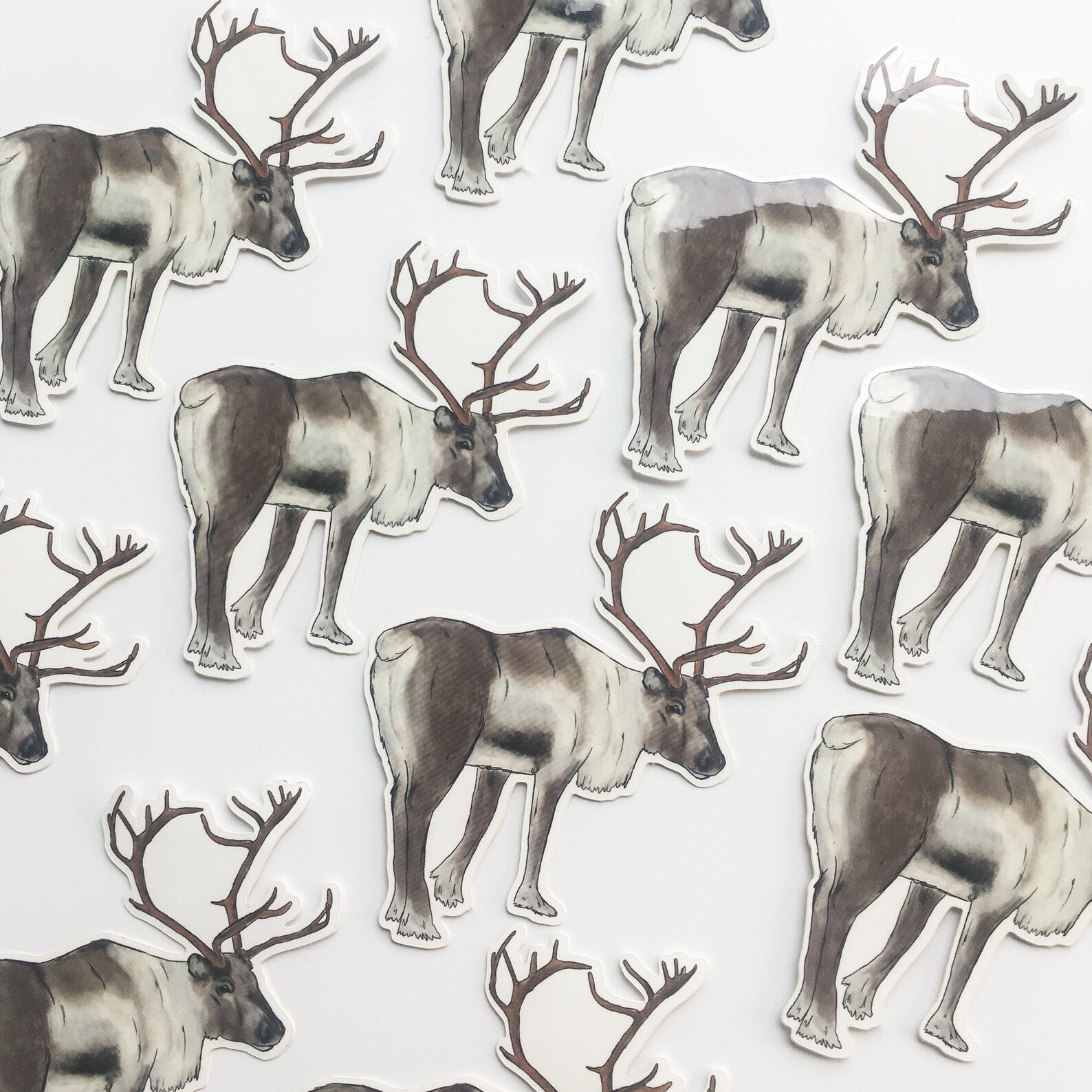 Sticker Reindeer Watercolor, Vinyl, Die Cut Sticker - Etsy