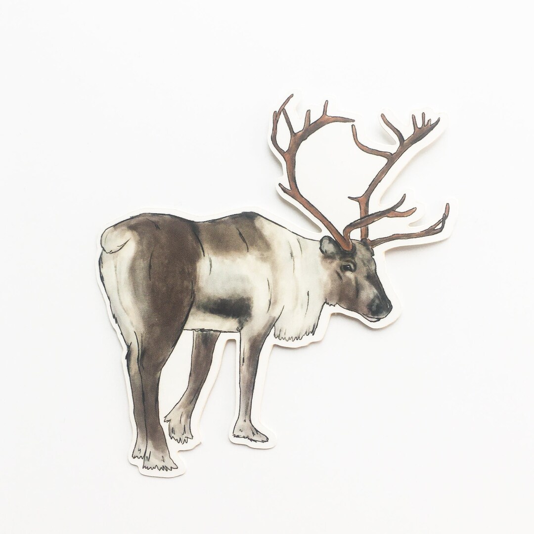 Sticker Reindeer Watercolor, Vinyl, Die Cut Sticker - Etsy