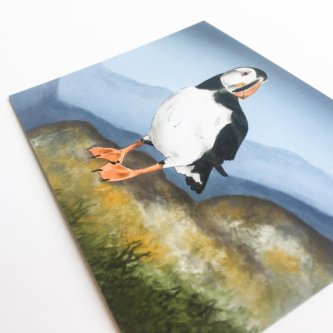 Postcard Puffin | Illustration, Digital Drawing, Nature, Landscape ...