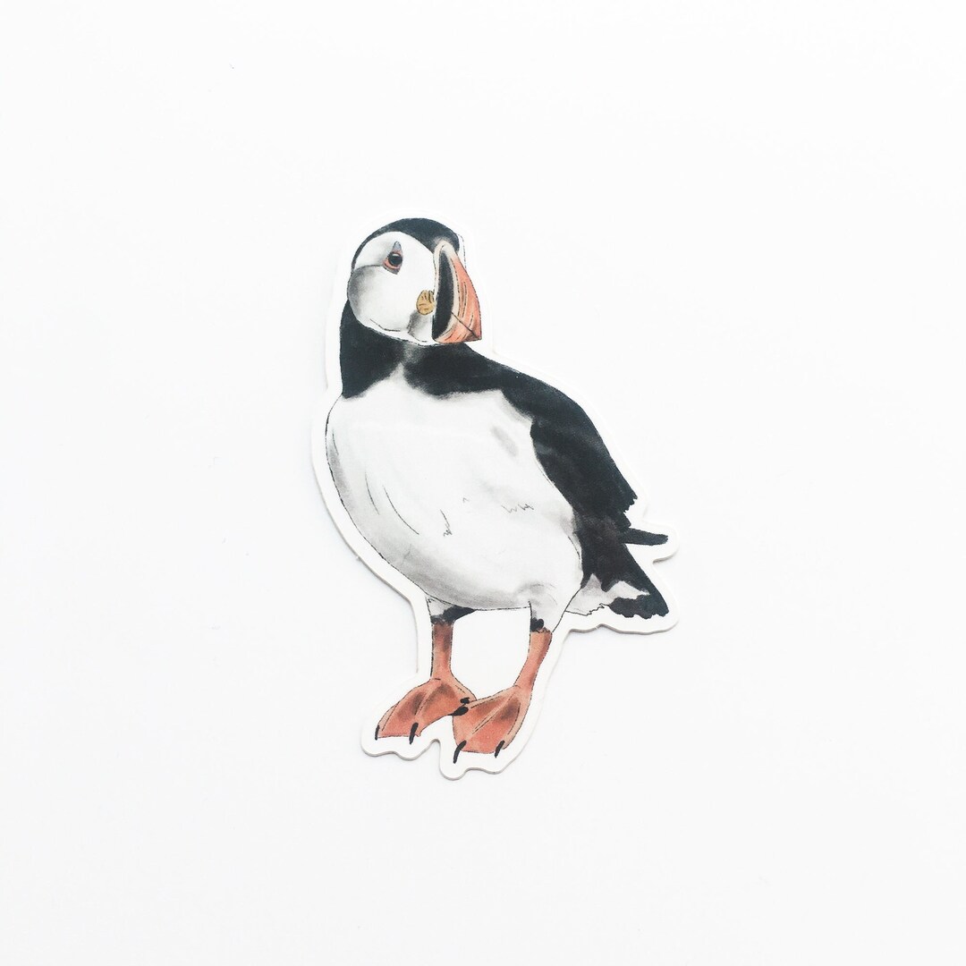 Sticker Puffin | Watercolor, Vinyl, Die Cut Sticker - Etsy