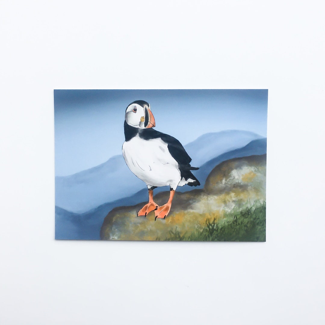 Postcard Puffin | Illustration, Digital Drawing, Nature, Landscape ...