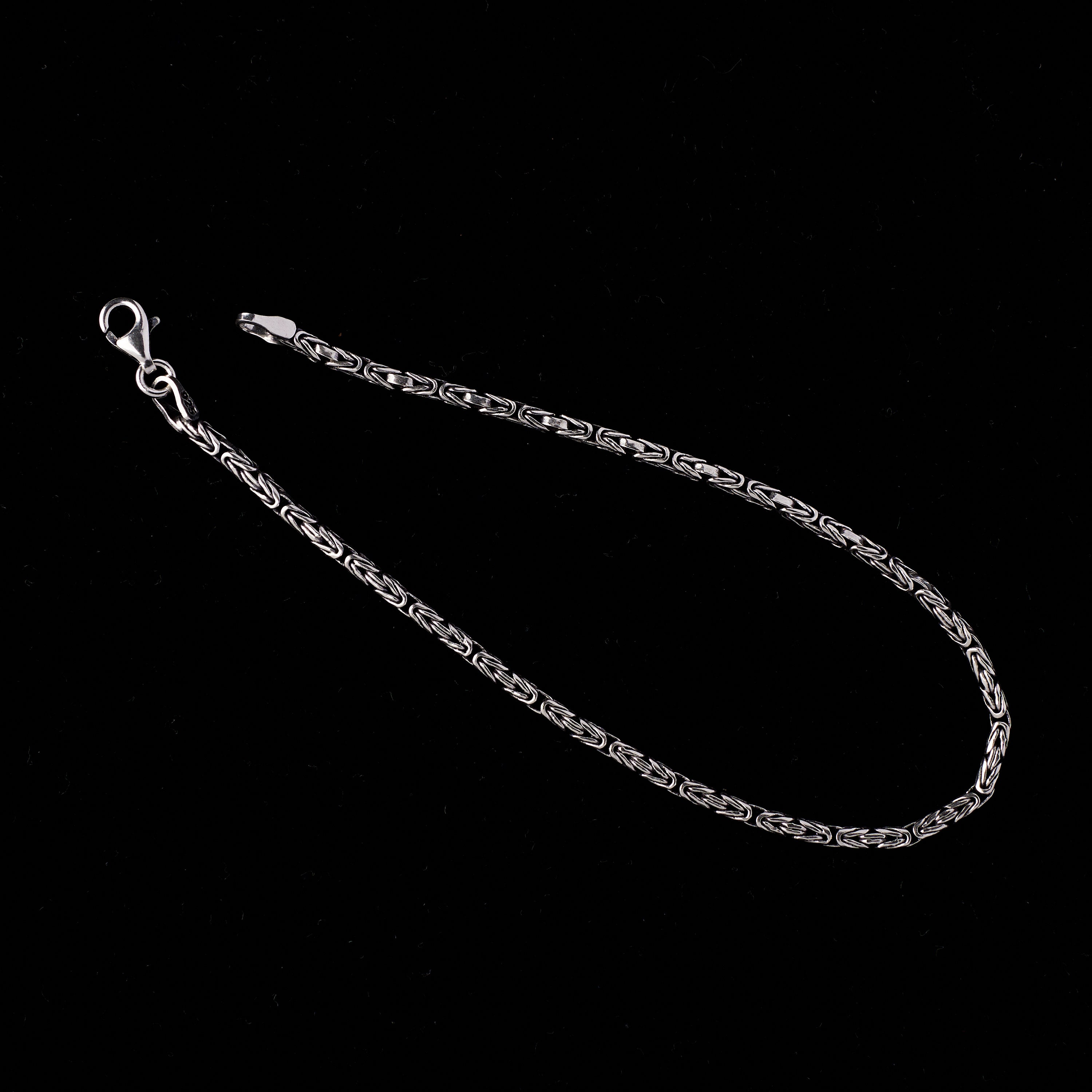 2.5mm Byzantine Handmade Solid 925 Sterling Silver Chain Bracelets ...