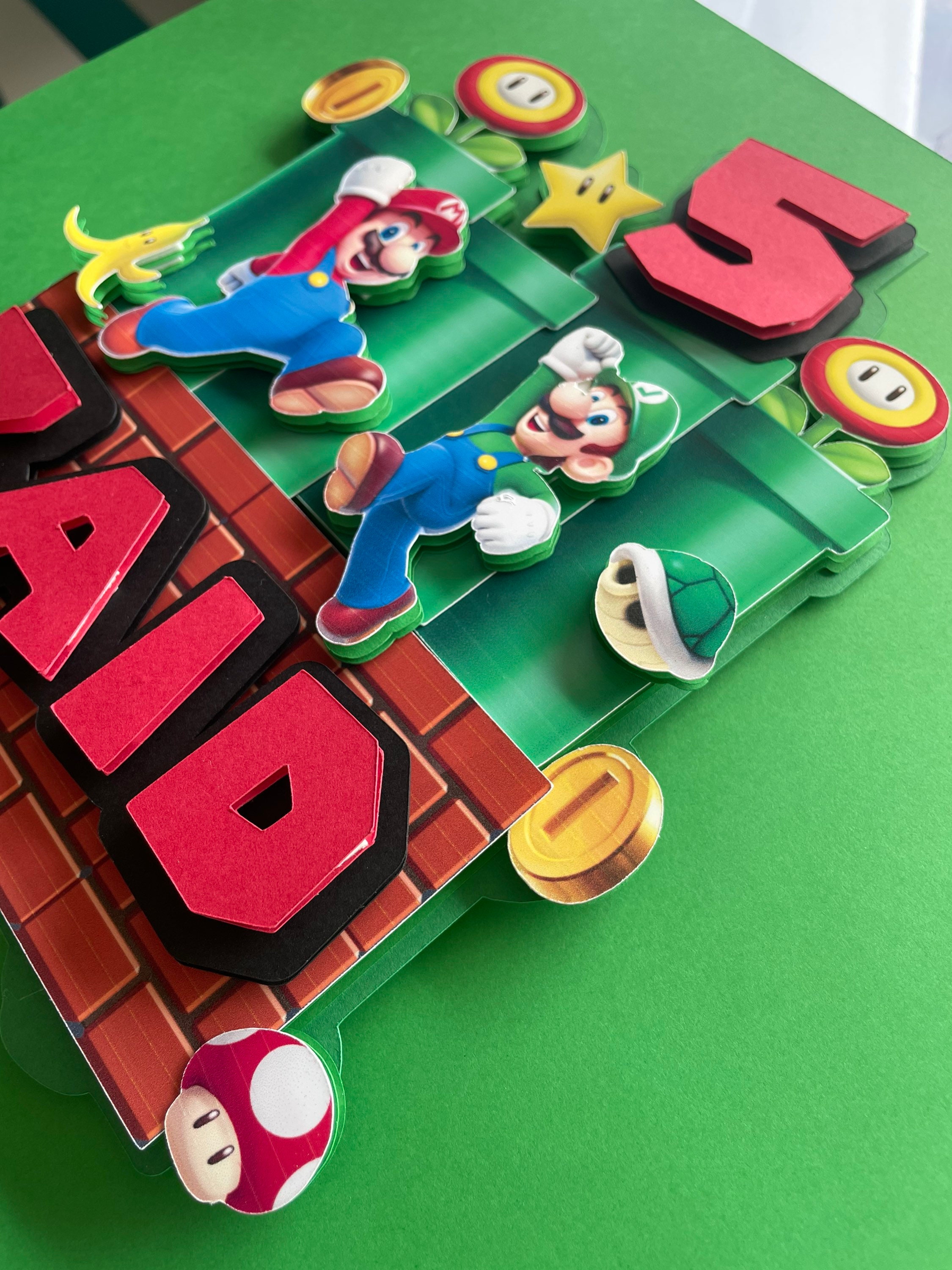 Super Mario Cake Topper, Mario Cake Topper, Personalized Cake Topper ...