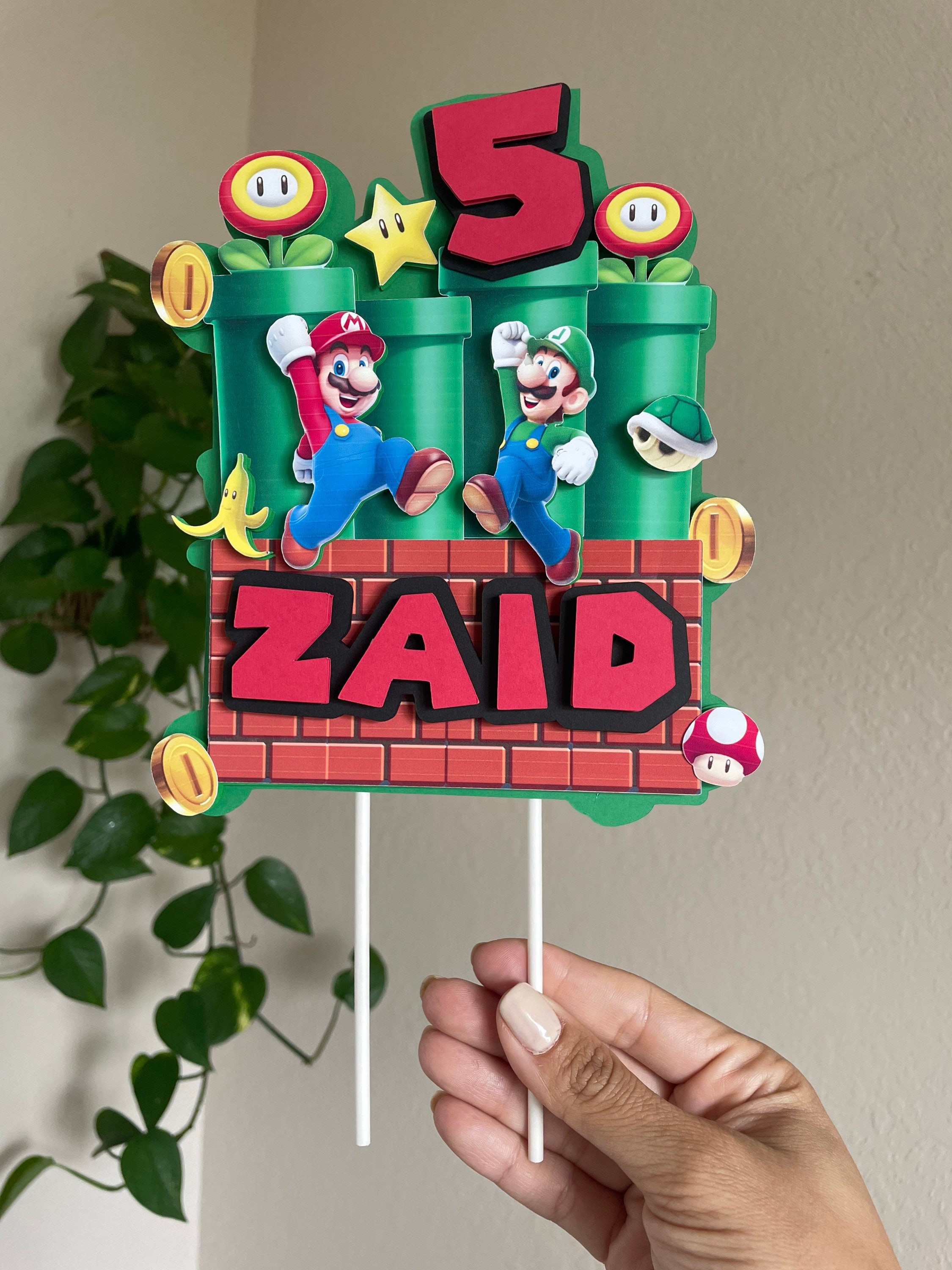 Super Mario Cake Topper, Mario Cake Topper, Personalized Cake Topper ...