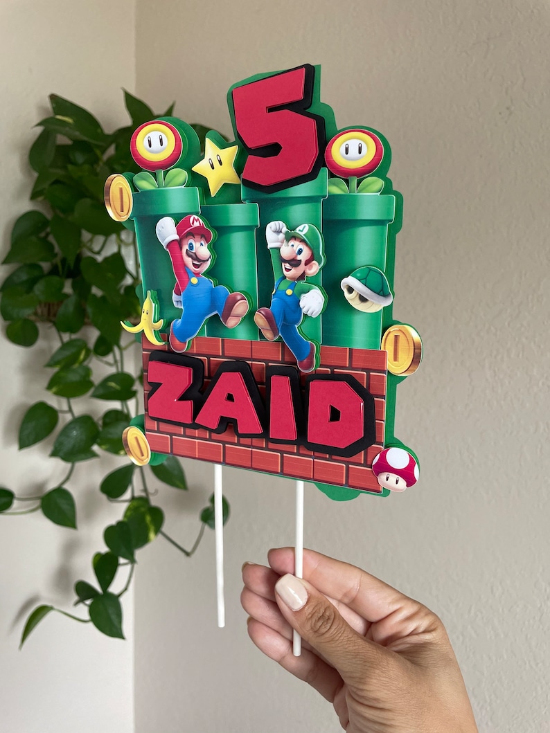 Super Mario Cake Topper Mario Cake Topper Personalized Cake - Etsy