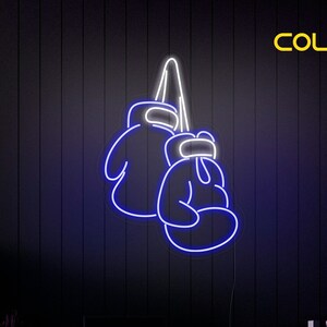 Boxing Gloves Neon Sign - Boxing Decor, Neon Sign Bedroom, Neon Signs ...