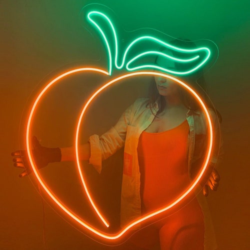 Peach Neon Lamp Light Peach Home Decor Fruit Led Neon Sign - Etsy