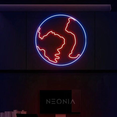 Planet Earth LED Neon Sign - Etsy