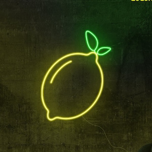 Lemon Neon Sign - Fruit Lemon Led Sign, Neon Sign Bedroom, Neon Light ...
